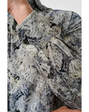 David Donahue Cotton Botanical Corduroy Sport Shirt