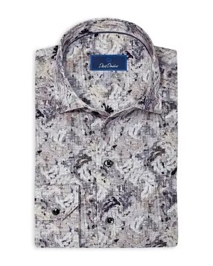 David Donahue Cotton Botanical Corduroy Sport Shirt