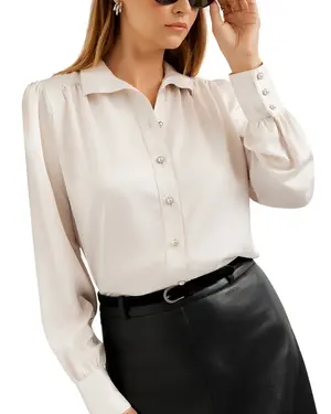 Fifteen Twenty Chloe Collared Long Sleeve Blouse