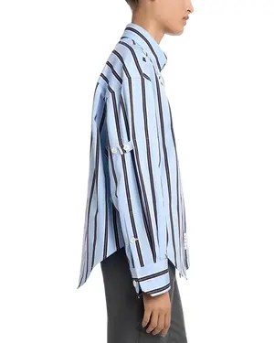 Thom Browne Striped Cotton Poplin Button Down Shirt