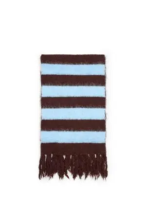 JAMES LAKELAND Teal & Stripe Blanket Scarf - Brown