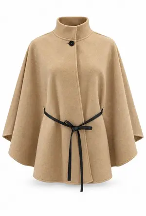 JAMES LAKELAND Camel Belted Wrap Cape