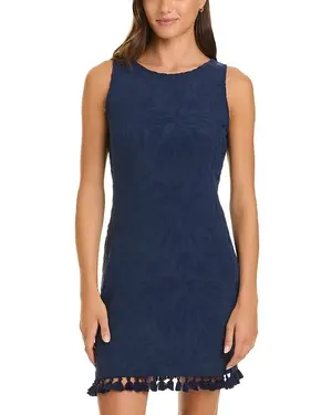 BLEU BY ROD BEATTIE A Line Pom Pom Trim Cover-up Dress