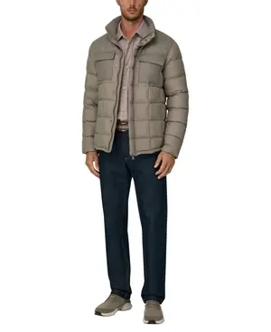Boggi Milano Flyn Flannel And Technical Fabric Down Bomber