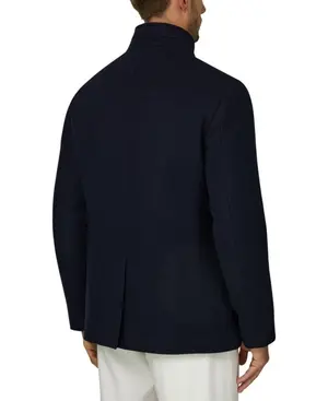 Boggi Milano Padded Wool Blend Melange Peacoat