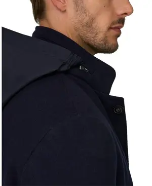 Boggi Milano Padded Wool Blend Melange Peacoat