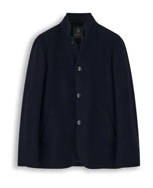 Boggi Milano Padded Wool Blend Melange Peacoat