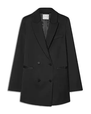 FORTE_FORTE Forte_forte Grain De Poudre Double Breasted Long Blazer