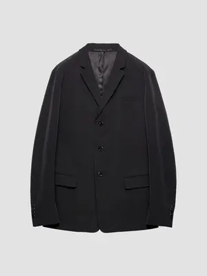 Prada Single-breasted Stretch Technical Fabric Jacket - Black