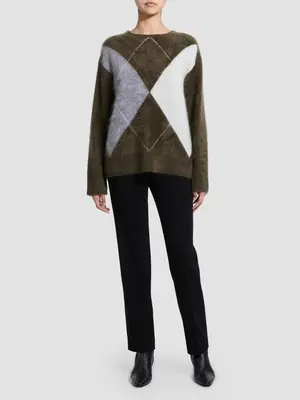 Theory Brushed Argyle Sweater