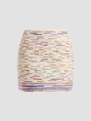 MILLY Lizzy Striped Tweed A-line Mini Skirt