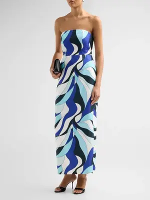 MILLY Orion Abstract Jacquard Maxi Dress