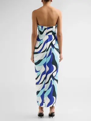 MILLY Orion Abstract Jacquard Maxi Dress