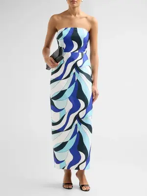 MILLY Orion Abstract Jacquard Maxi Dress