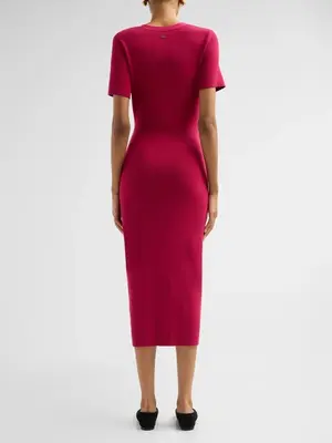 TOCCIN Agnes Tie-waist Cardigen-style Midi Dress