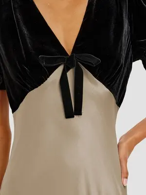 Rails Dory Velvet & Satin V-neck Midi Dress
