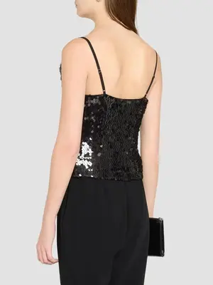 L'AGENCE Calista Sequin Cowlneck Camisole