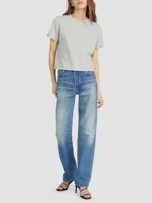 FRAME The Heather Boxy Crewneck T-shirt