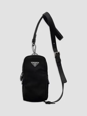 Prada Re-nylon And Saffiano Leather Pouch - Black