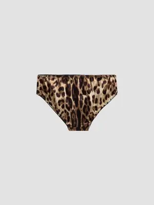 Dolce & Gabbana Leopard-print Stretch-silk Briefs