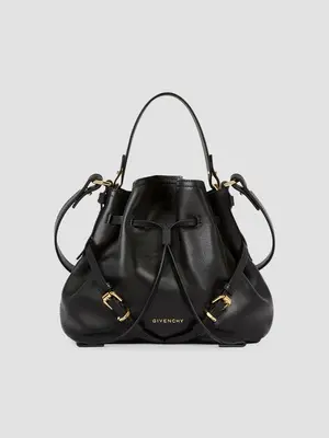 Givenchy Mini Voyou Bucket Bag In Shiny Leather - Black