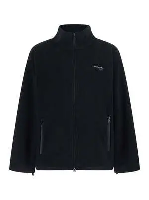 DUNST Tech Fleece Zip Hoodie With High Collar & Side Welt Pockets