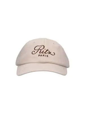 FRAME Embroidered Cotton Baseball Cap - Beige