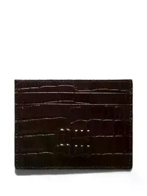 Miu Miu Crocodile Embossed Calfskin Card Holder - Brown