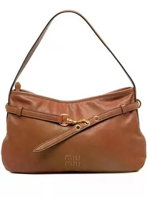 Miu Miu 2024 Large Nappa Aventure Shoulder Bag - Brown