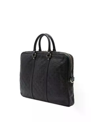 Gucci 2016-2026 Guccissima Business Bag - Black