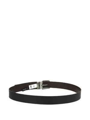 Hugo Reversible Belt In Smooth And Grained-leather - Black