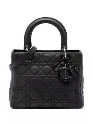 Dior 2011 Medium Lambskin Cannage Lady Satchel - Brown