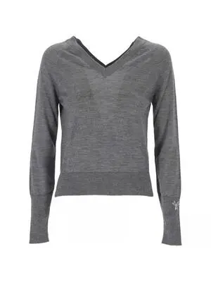 Simone Rocha Embellished V-neck Sweater - Grey