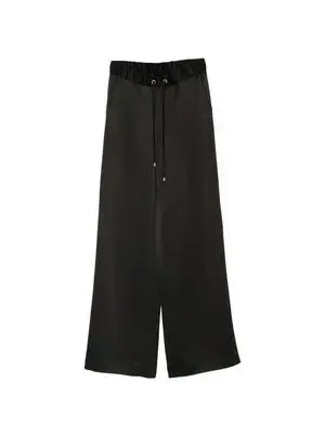 SIMONA CORSELLINI Drawstring-waist Wide-leg Trousers - Black