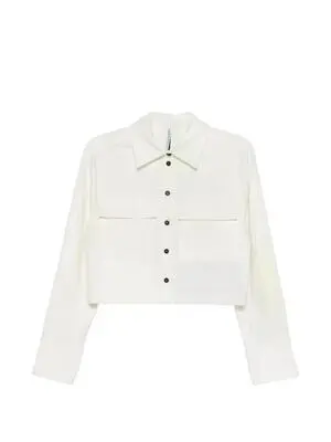 Liviana Conti Cropped Chest-pocket Shirt - Neutrals