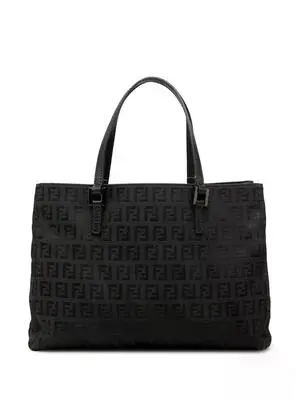 Fendi 2000-2010 Zucchino Canvas Tote Bag - Black