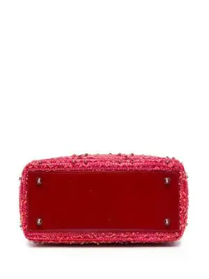 Dior 2012 Medium Tweed Fringe Rhinestone Lady Satchel