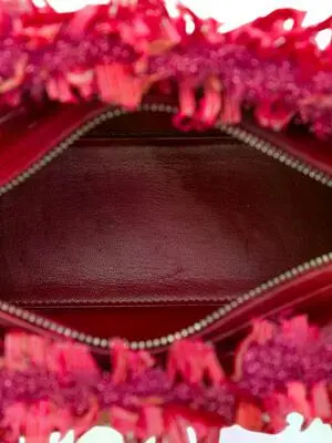 Dior 2012 Medium Tweed Fringe Rhinestone Lady Satchel