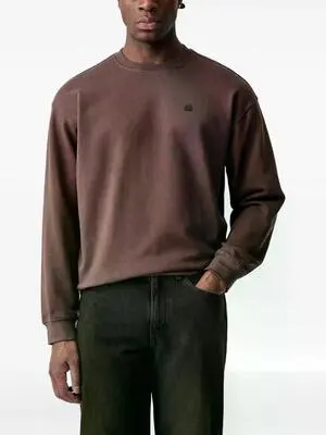BENETTON Logo-embroidered Crew-neck Sweater - Brown