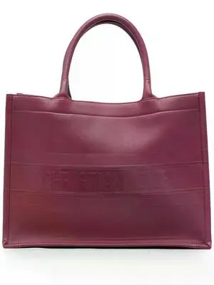 Dior 2020 Medium Embossed Leather Book Tote Bag - Red