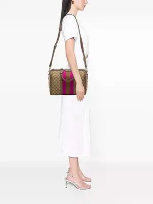 Gucci 2016-2026 Medium Gg Canvas Web Joy Boston Bag Satchel - Neutrals