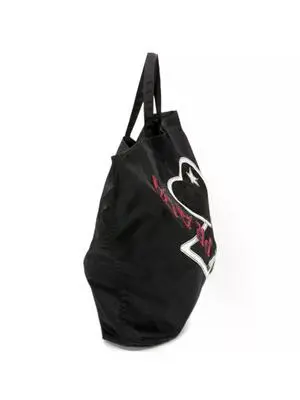Prada 2000s Tessuto Heart Tote Bag - Black