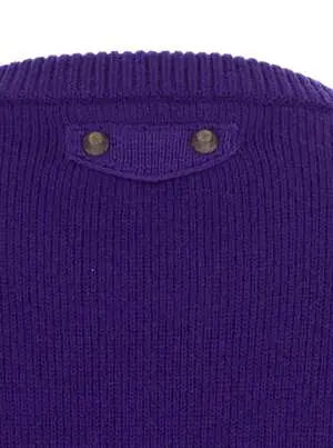 Balenciaga Violet Crewneck Sweater With Logo Detail