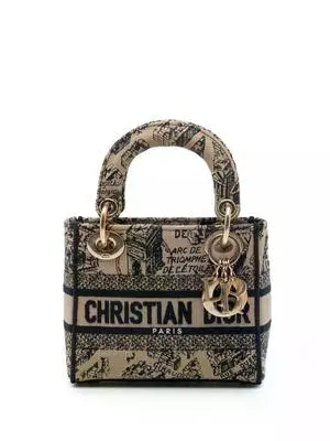 Dior 2023 Mini Embroidered Canvas Plan De Paris Lady D Lite Satchel