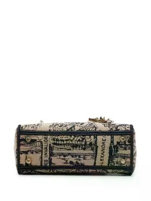 Dior 2023 Mini Embroidered Canvas Plan De Paris Lady D Lite Satchel
