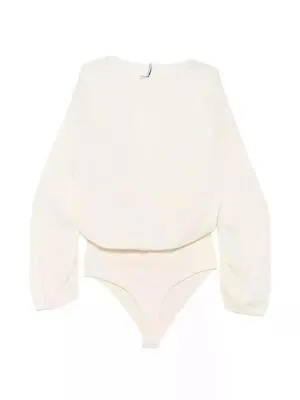 Liviana Conti Boat-neck Long-sleeve Knitted Bodysuit