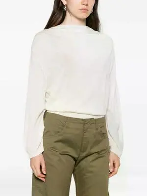 Liviana Conti Boat-neck Long-sleeve Knitted Bodysuit