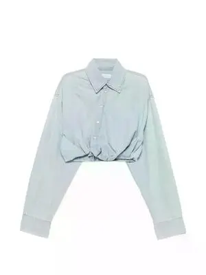 SIMONA CORSELLINI Cropped Denim Shirt - Blue