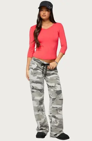 EDIKTED Kenan Camo Straight Leg Sweatpants