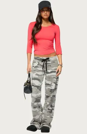 EDIKTED Kenan Camo Straight Leg Sweatpants